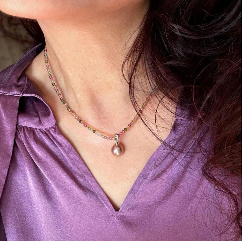 Natural Tourmaline Rainbow Beaded Necklace – Earth-mined, Untreated Old ...