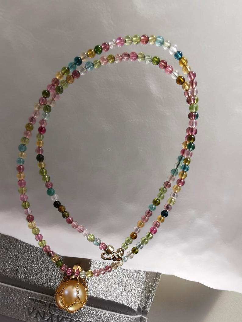 Natural Tourmaline Rainbow Beaded Necklace – Earth-mined, Untreated Old ...