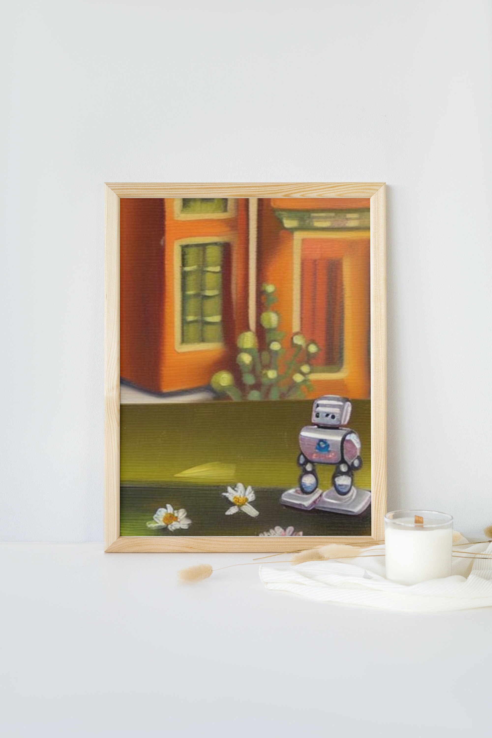 Daisy Robot Home, Digital Art, Daisy, Robot, Home, House, Whimsical ...