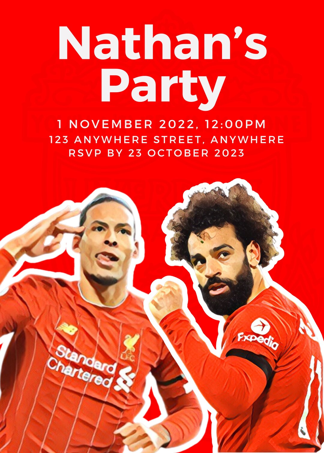 Liverpool FC Themed Party Invite - Etsy