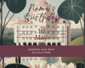 White Lotus Themed Invitation - Etsy