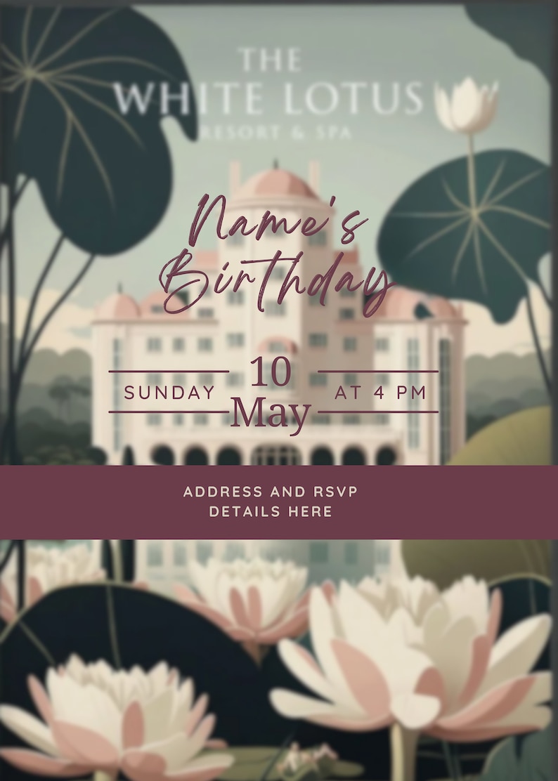 The White Lotus Themed Party Invitation - Etsy