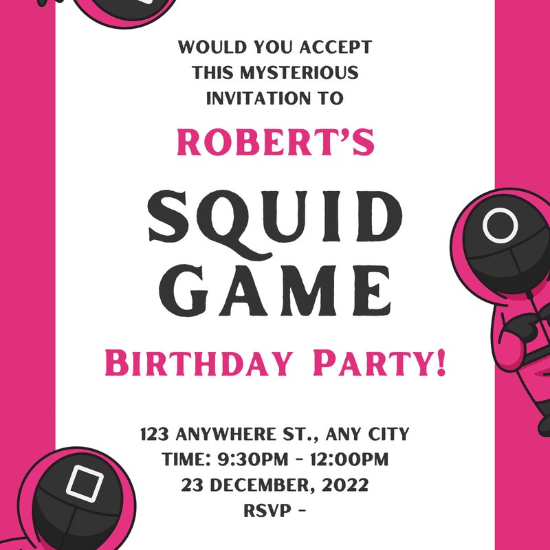 Squidgame Invitation - Etsy