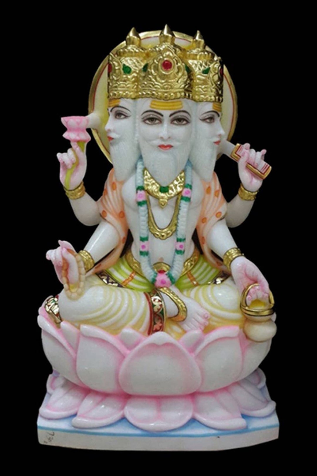 Brahma Statue Marble Stone Hindu God Religious Shri Brahmaji Statue 15 ...