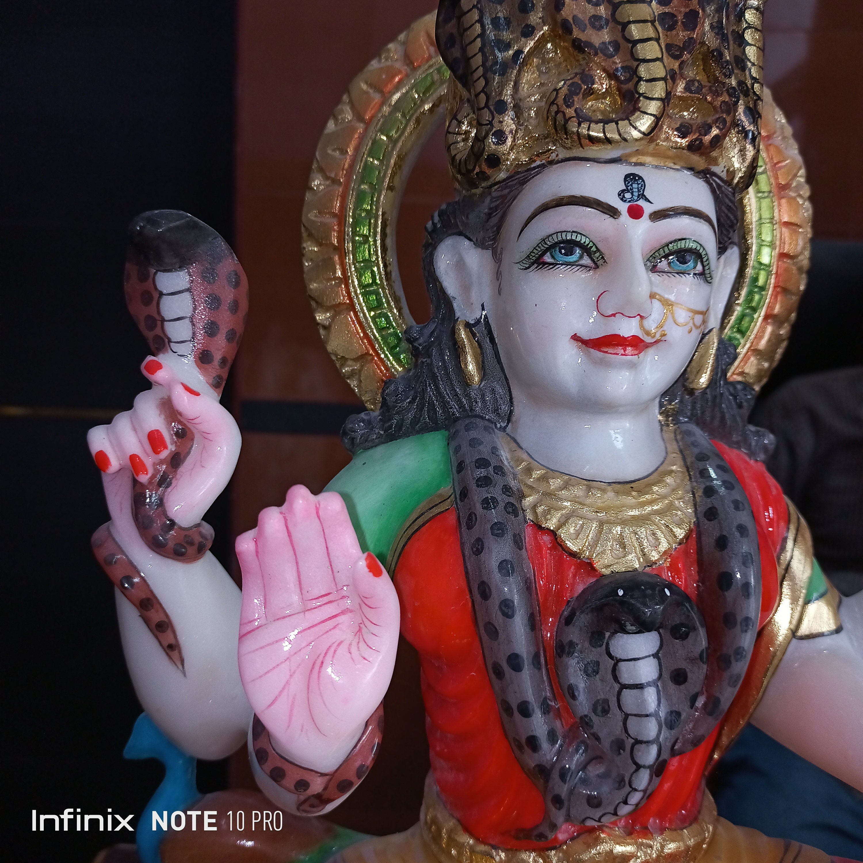 Handmade Statue of Manasa Devi Hindu Goddess of Snakes Unique Home ...