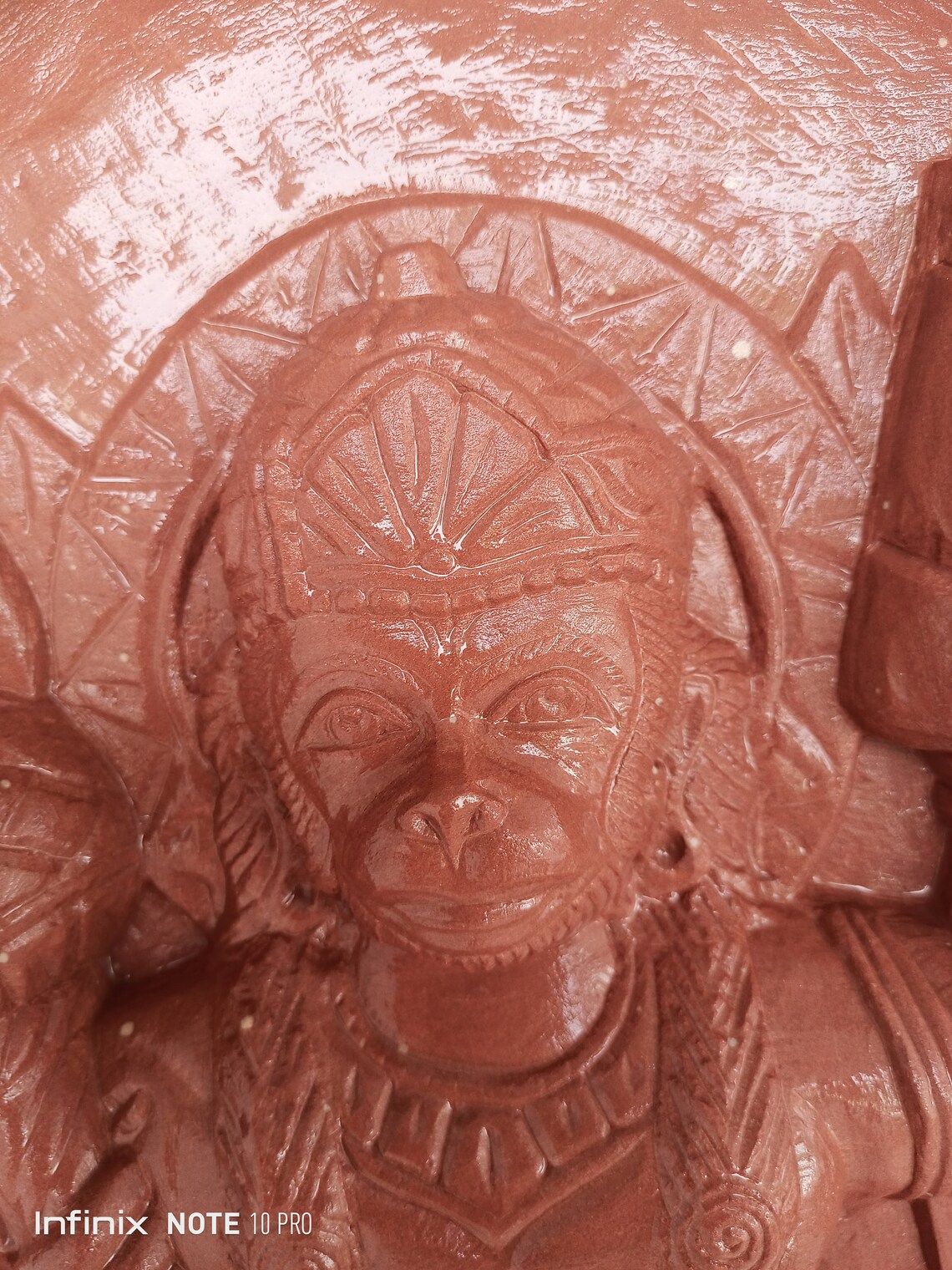 Hanuman Red Color Stone Statue Sanjivani Medicine With - Etsy