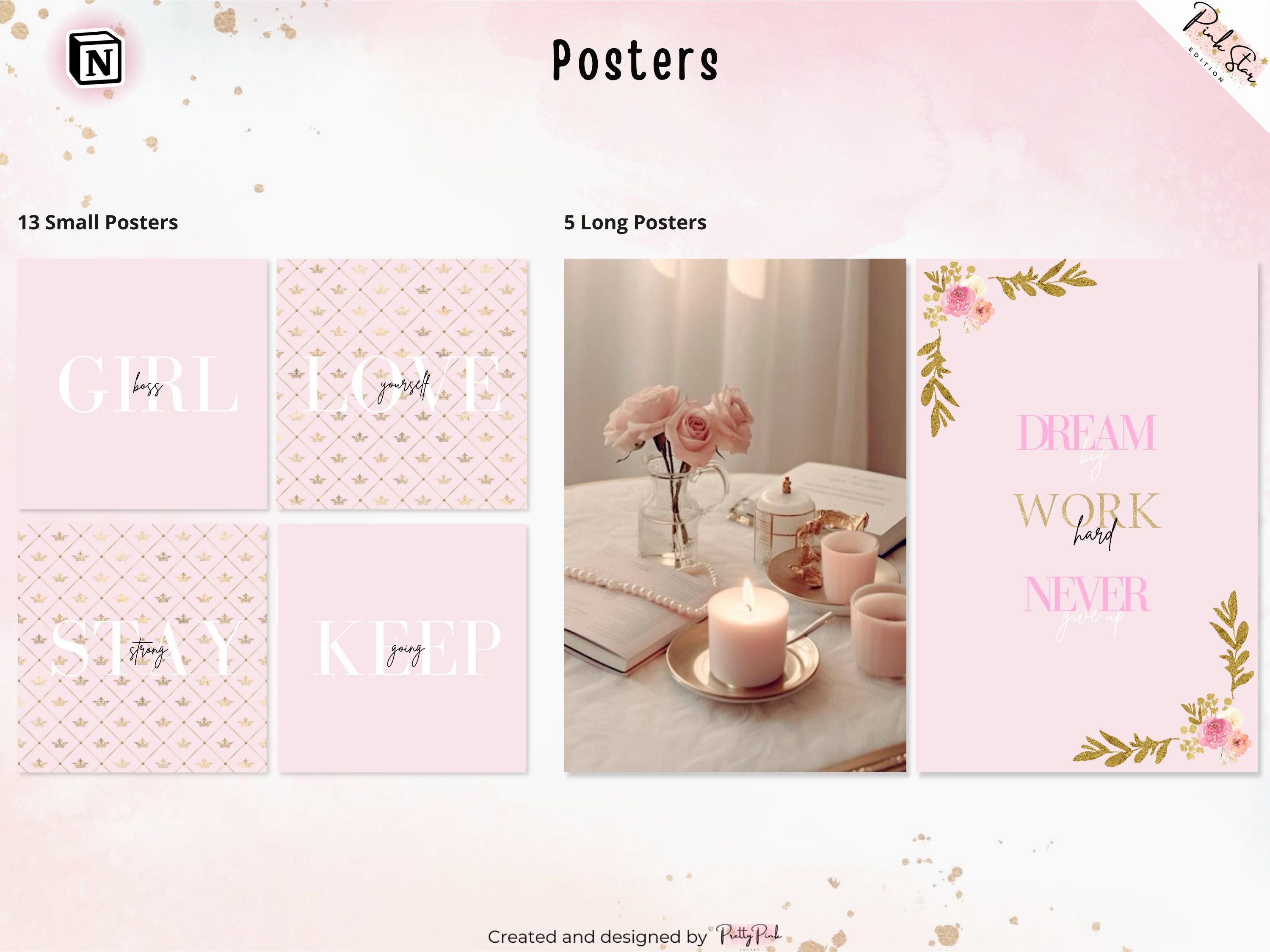 Notion Planner Customized Bundle | Girly Pink | Notion Dashboard ...