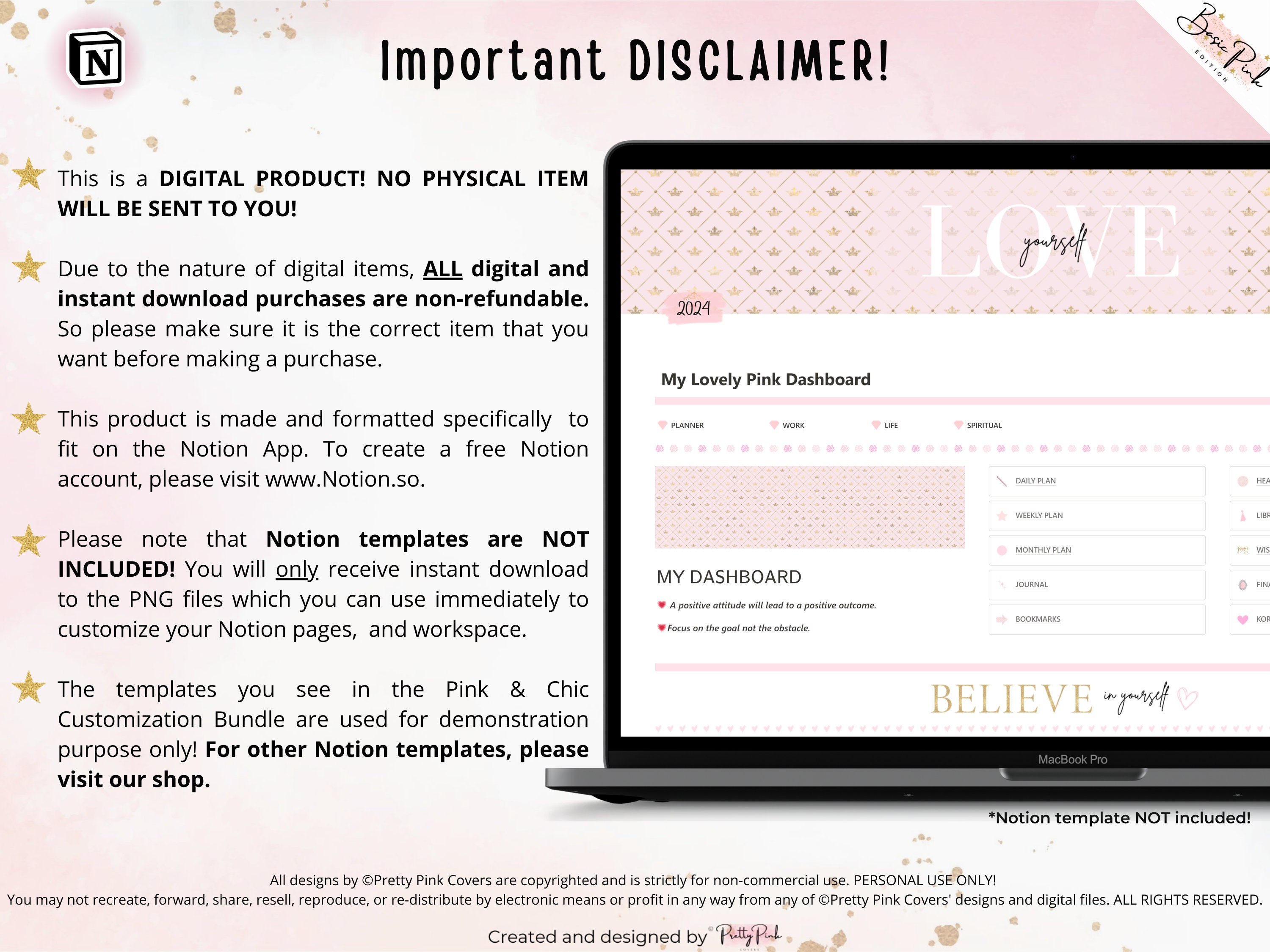 Notion Customization Bundle Pink Aesthetic Notion Life Planner Notion ...