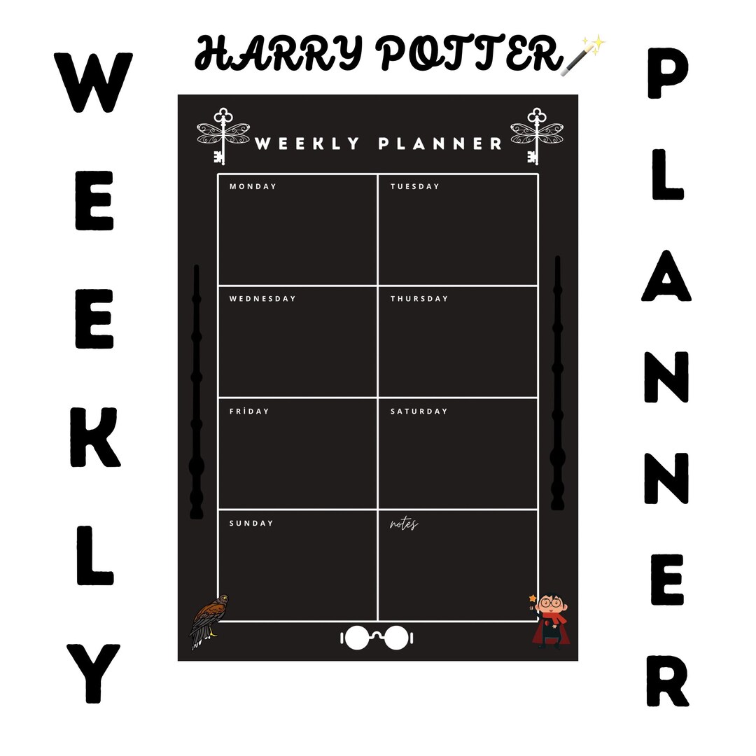 Harry Potter Planner Harry Potter Weekly Harry Potter - Etsy
