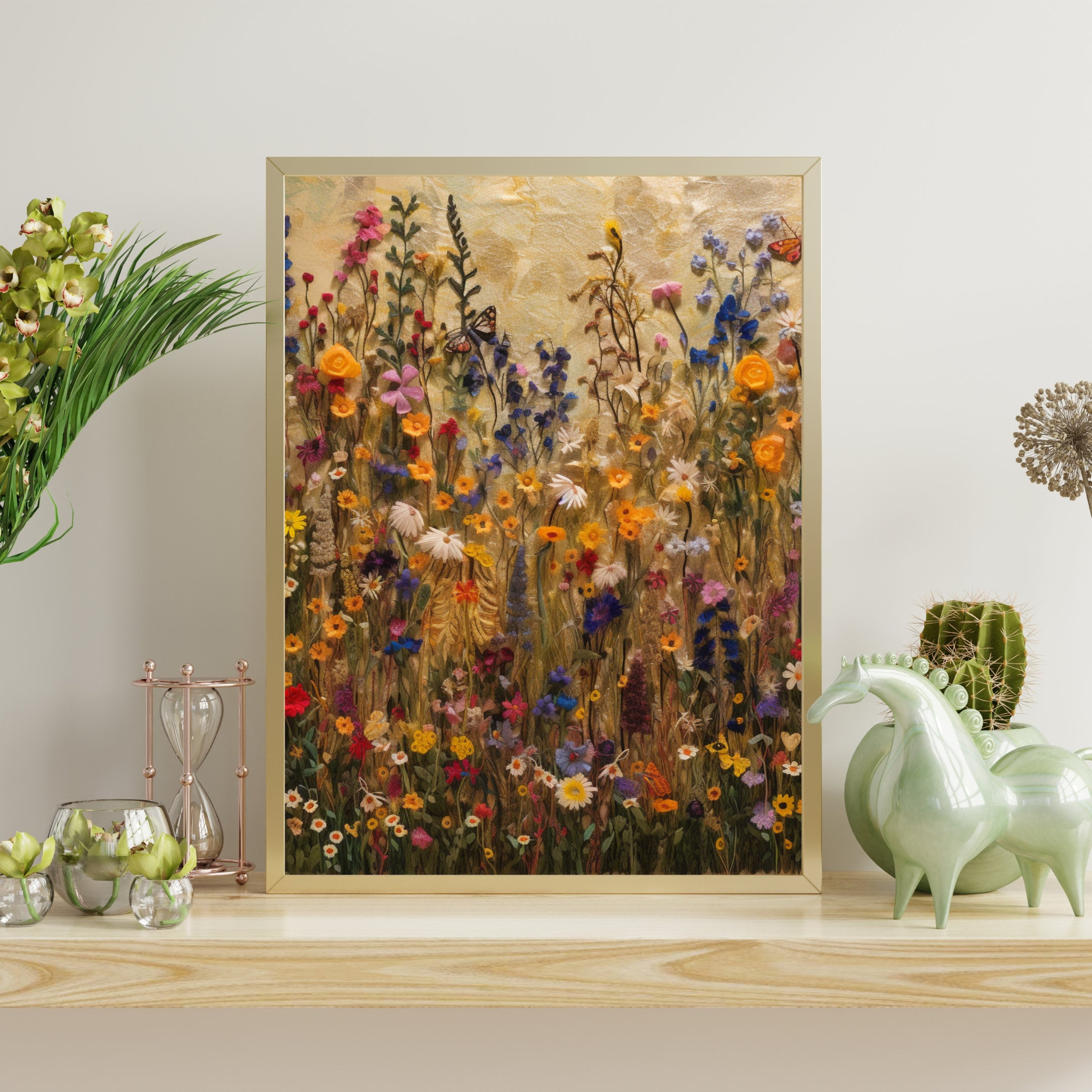 Gustav Klimt 'flower Garden' Inspired - Pressed Flower Art Recreation ...
