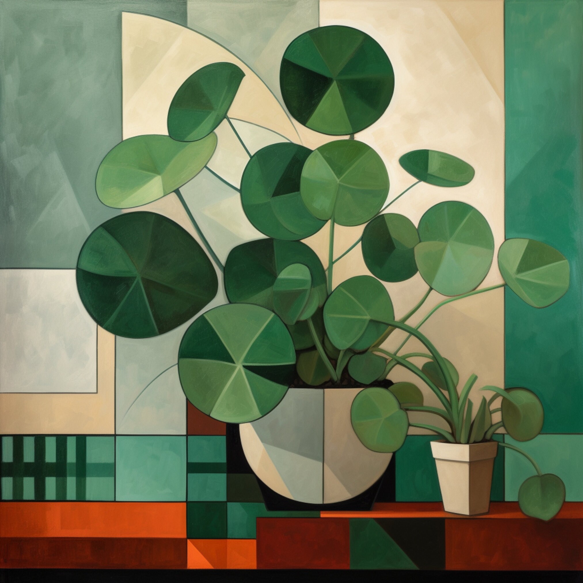 DIGITAL DOWNLOAD Vibrant Pilea Money Plant: Bold Botanical Art Print in ...