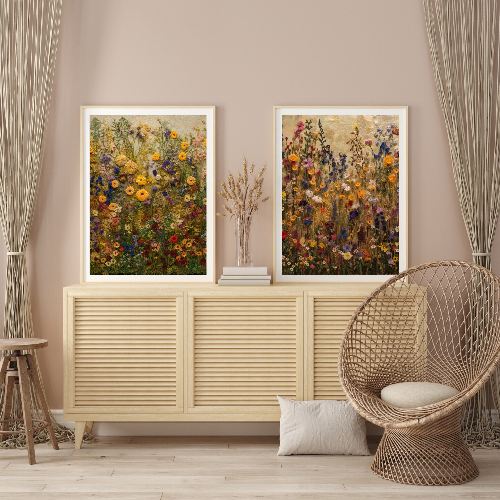 Gustav Klimt 'flower Garden' Inspired - Pressed Flower Art Recreation ...