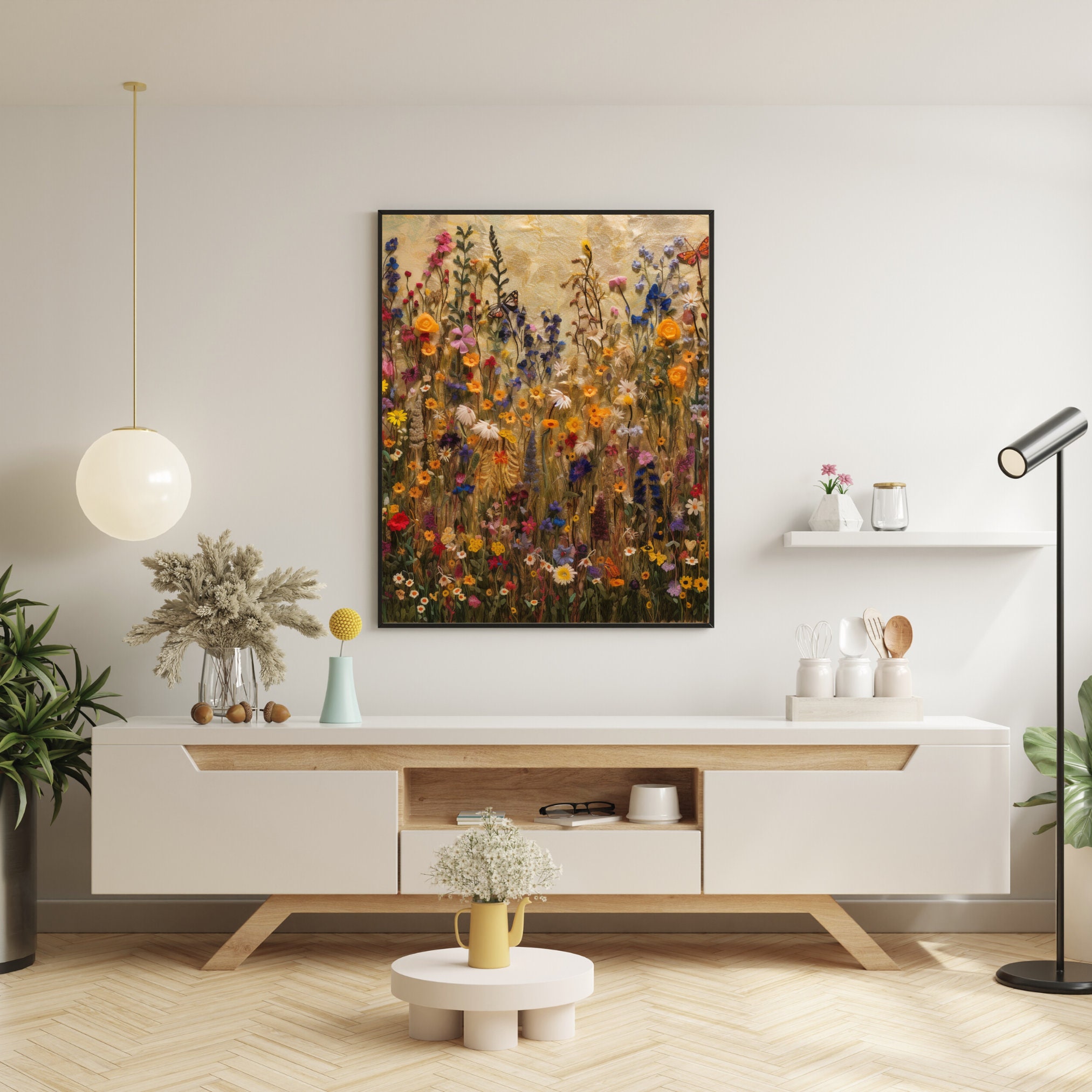 Gustav Klimt 'flower Garden' Inspired - Pressed Flower Art Recreation ...