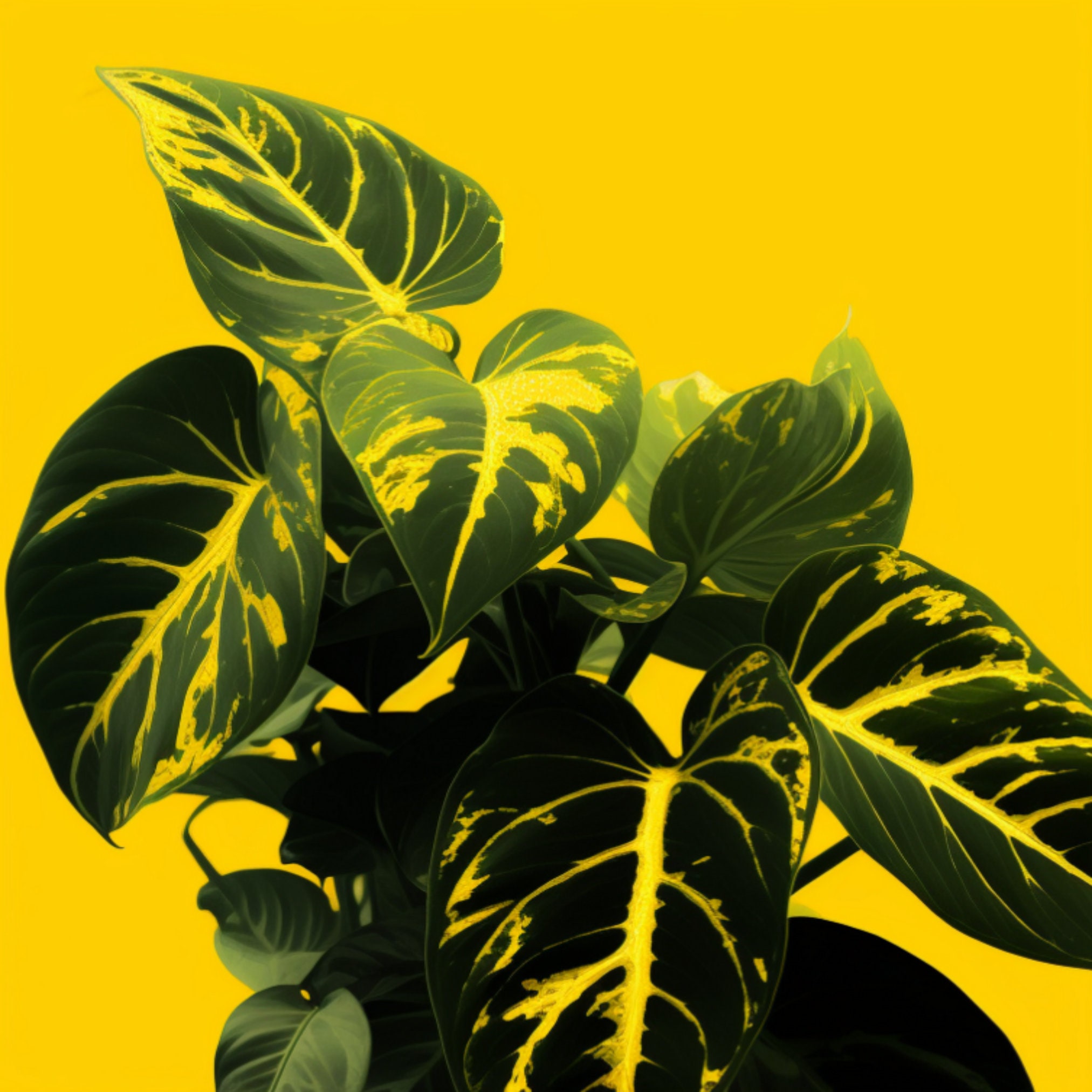 Vibrant Golden Pothos Pop Art Minimalist Modern Plant Print Lively ...