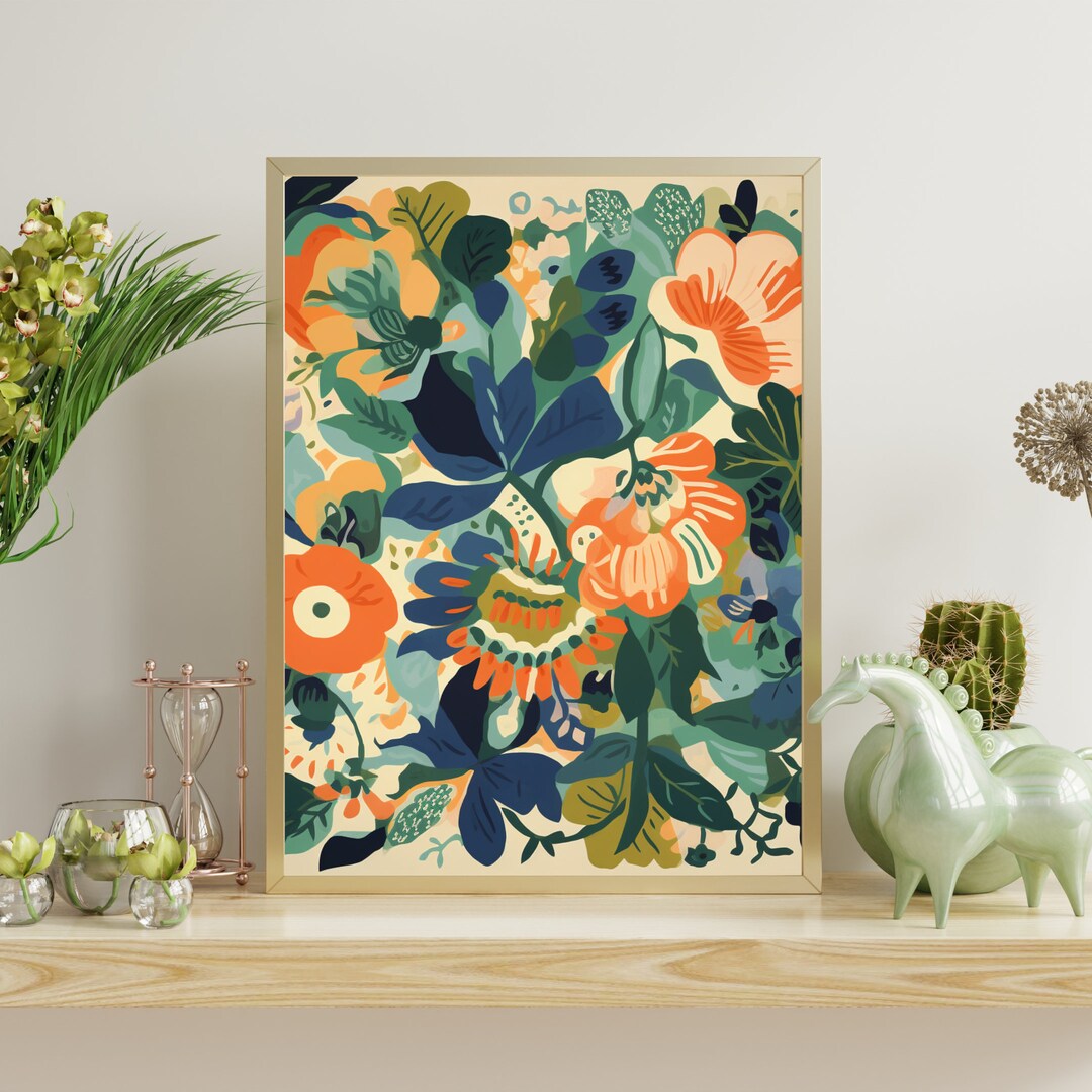 Luminous Garden: Pop Art Inspired Abstract Floral With Vibrant Colors ...