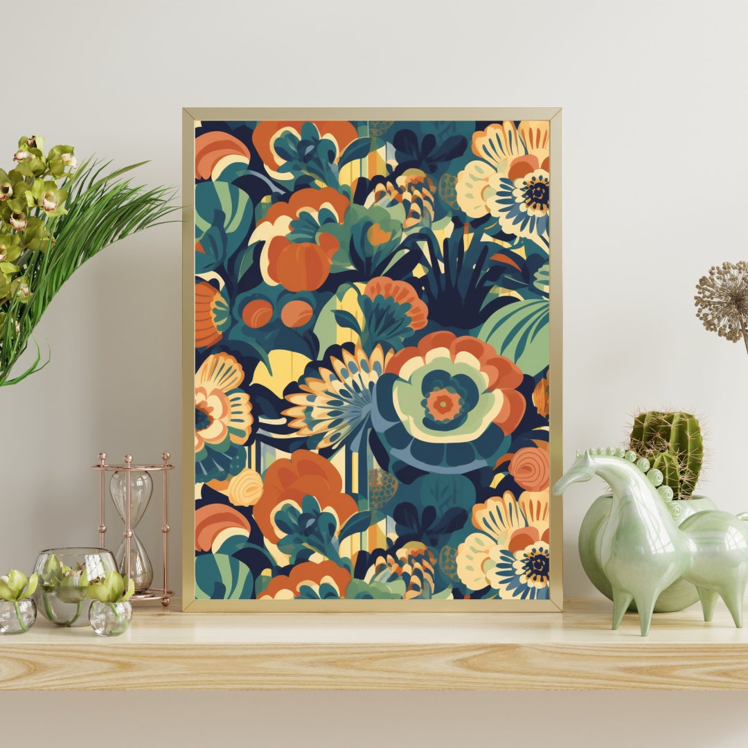 Luminous Garden: Pop Art Inspired Abstract Floral With Vibrant Colors ...