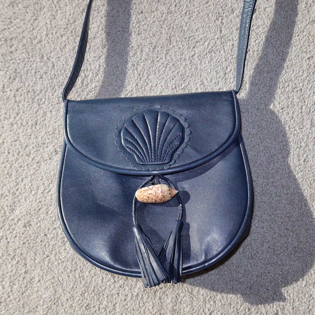 YSL Rare Navy Crossbody Shell Bag - Etsy