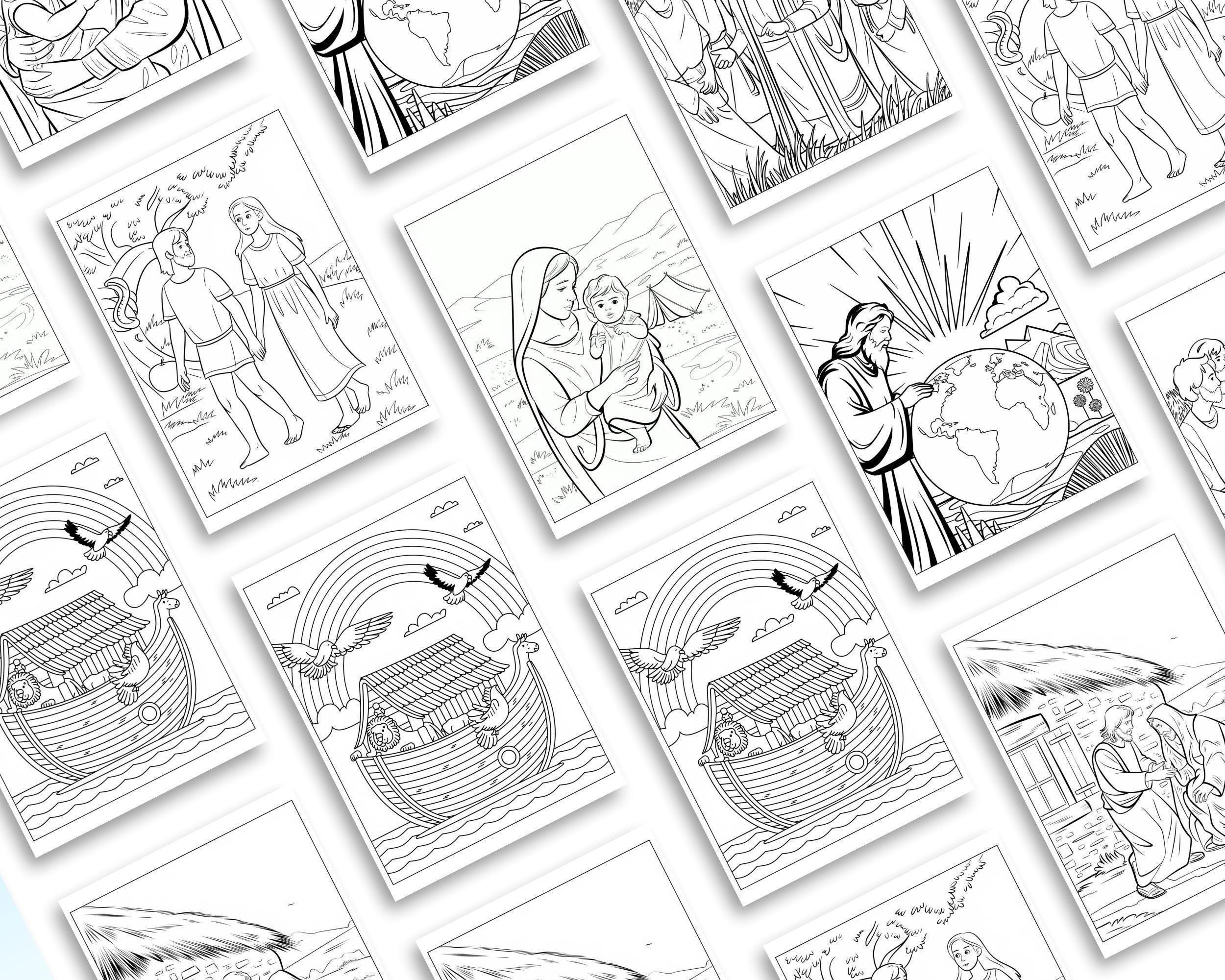 Bible Lesson Coloring Book Kids, Christian Printable Activity Book ...