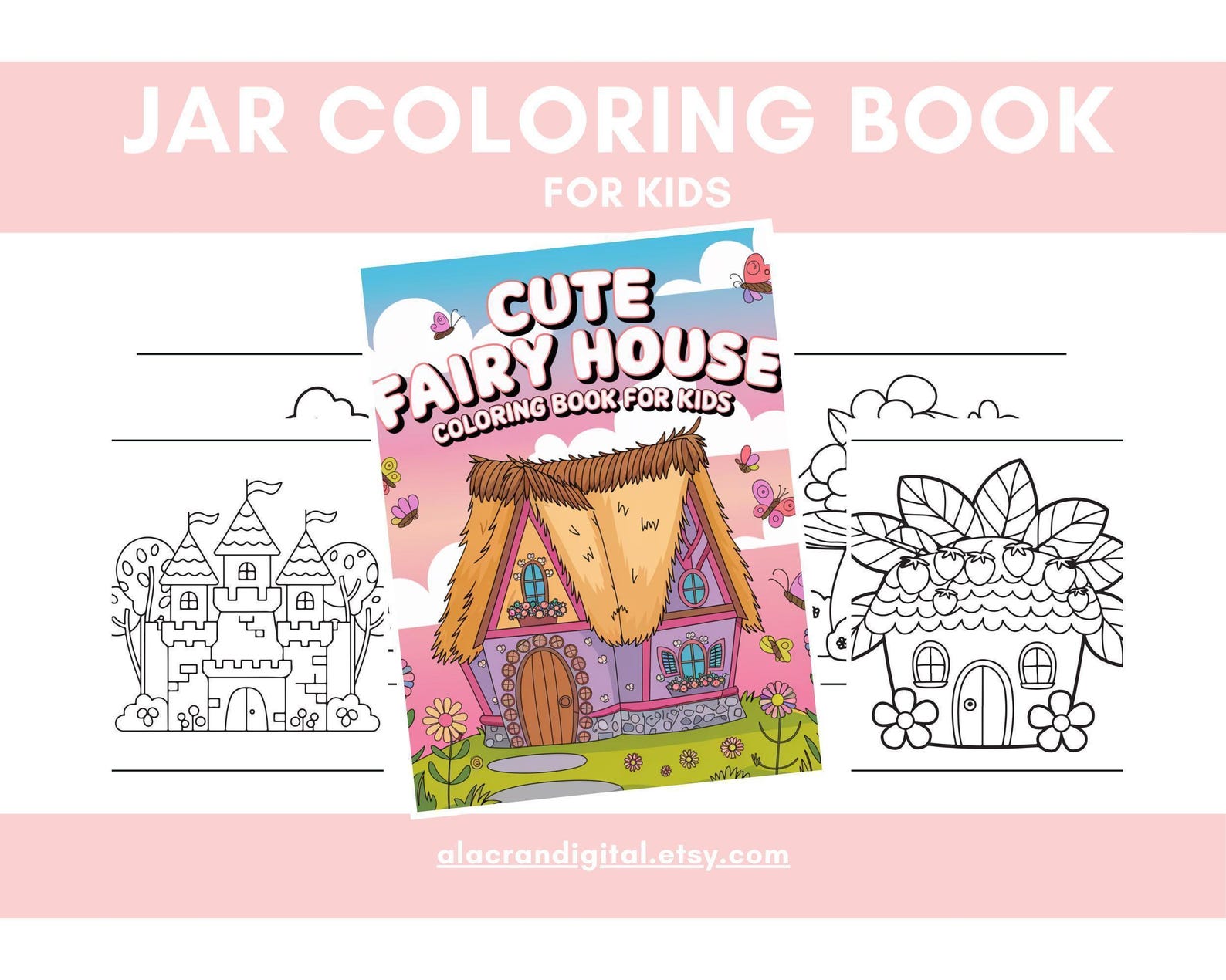 Fairy Houses Coloring Book, Printable Whimsical Fairy Homes, Kids ...