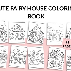 Fairy Houses Coloring Book, Printable Whimsical Fairy Homes, Kids ...