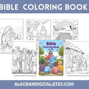 Bible Lesson Coloring Book Kids, Christian Printable Activity Book ...