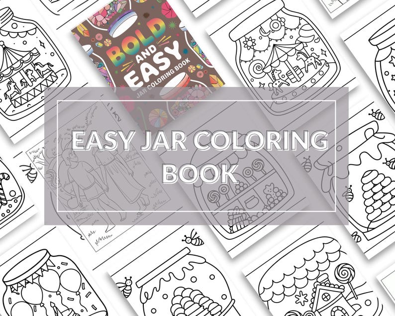 Whimsical Terrarium Jar Coloring Book, Printable Jar Scene Pages ...