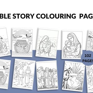 Bible Lesson Coloring Book Kids, Christian Printable Activity Book ...