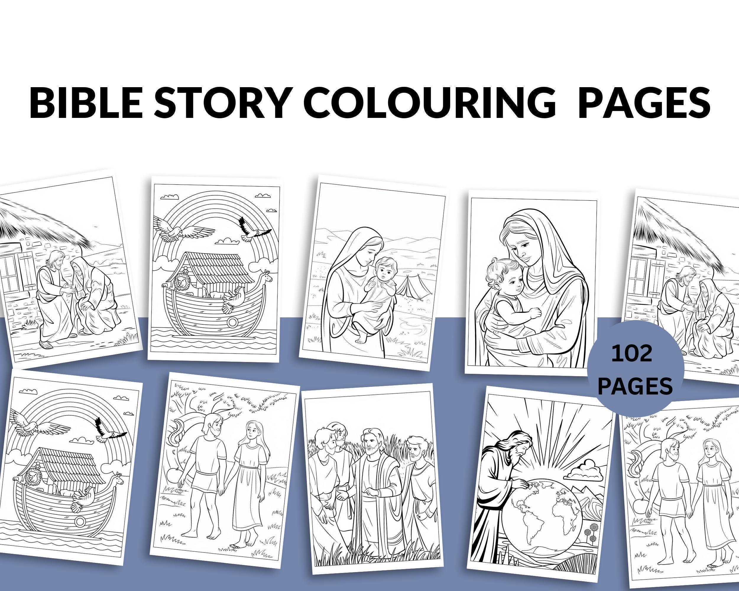 Bible Lesson Coloring Book Kids, Christian Printable Activity Book ...
