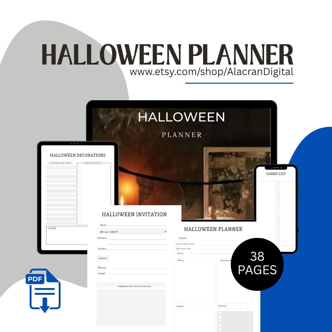 Halloween Planner Printable, Spooky Season Organizer, Party & Costume ...