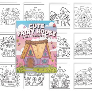Fairy Houses Coloring Book, Printable Whimsical Fairy Homes, Kids ...