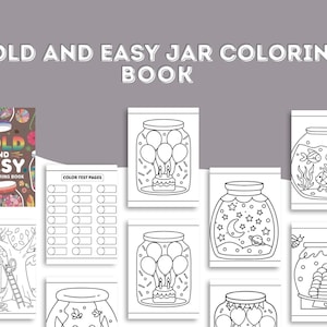 Whimsical Terrarium Jar Coloring Book, Printable Jar Scene Pages ...