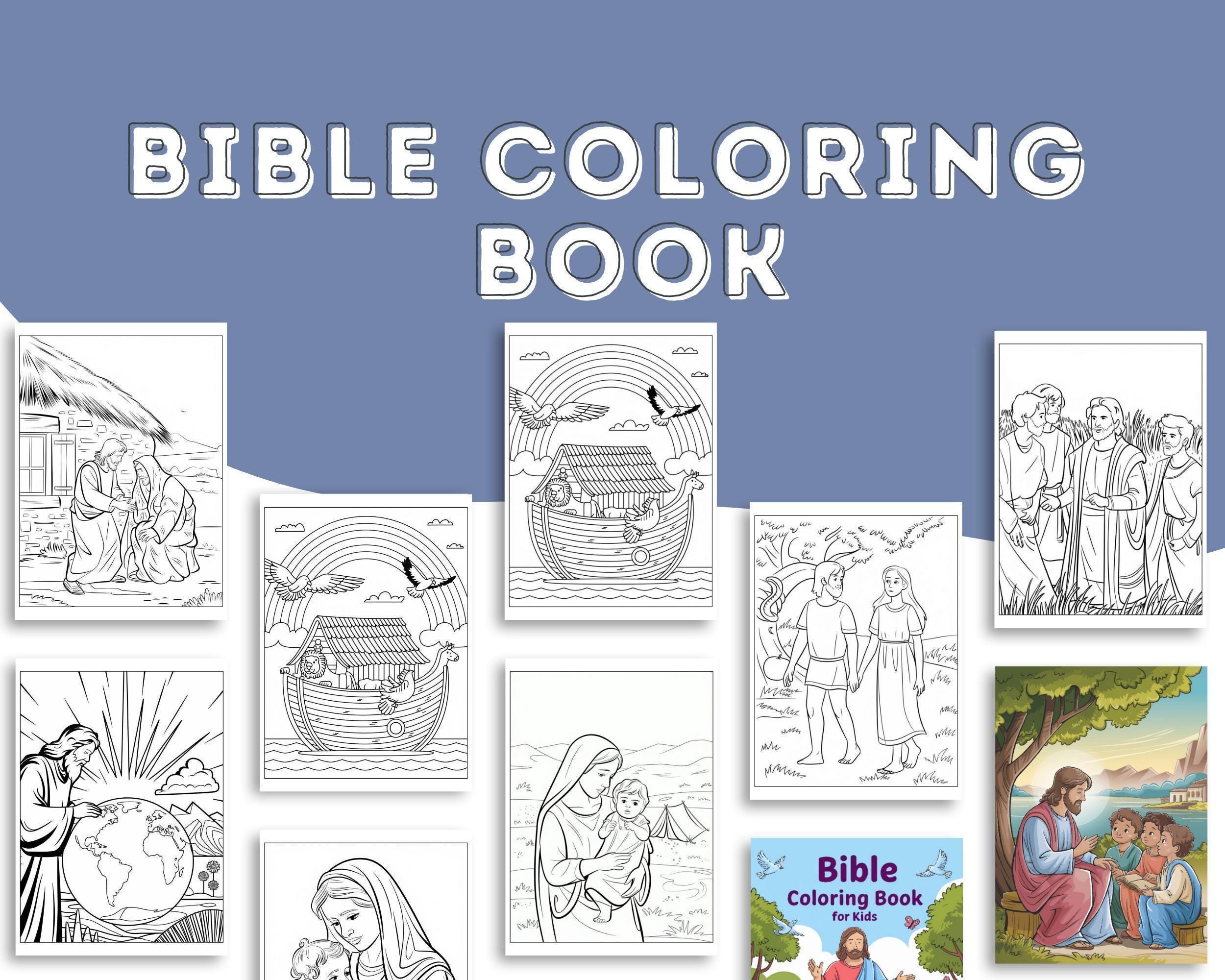Bible Lesson Coloring Book Kids, Christian Printable Activity Book ...