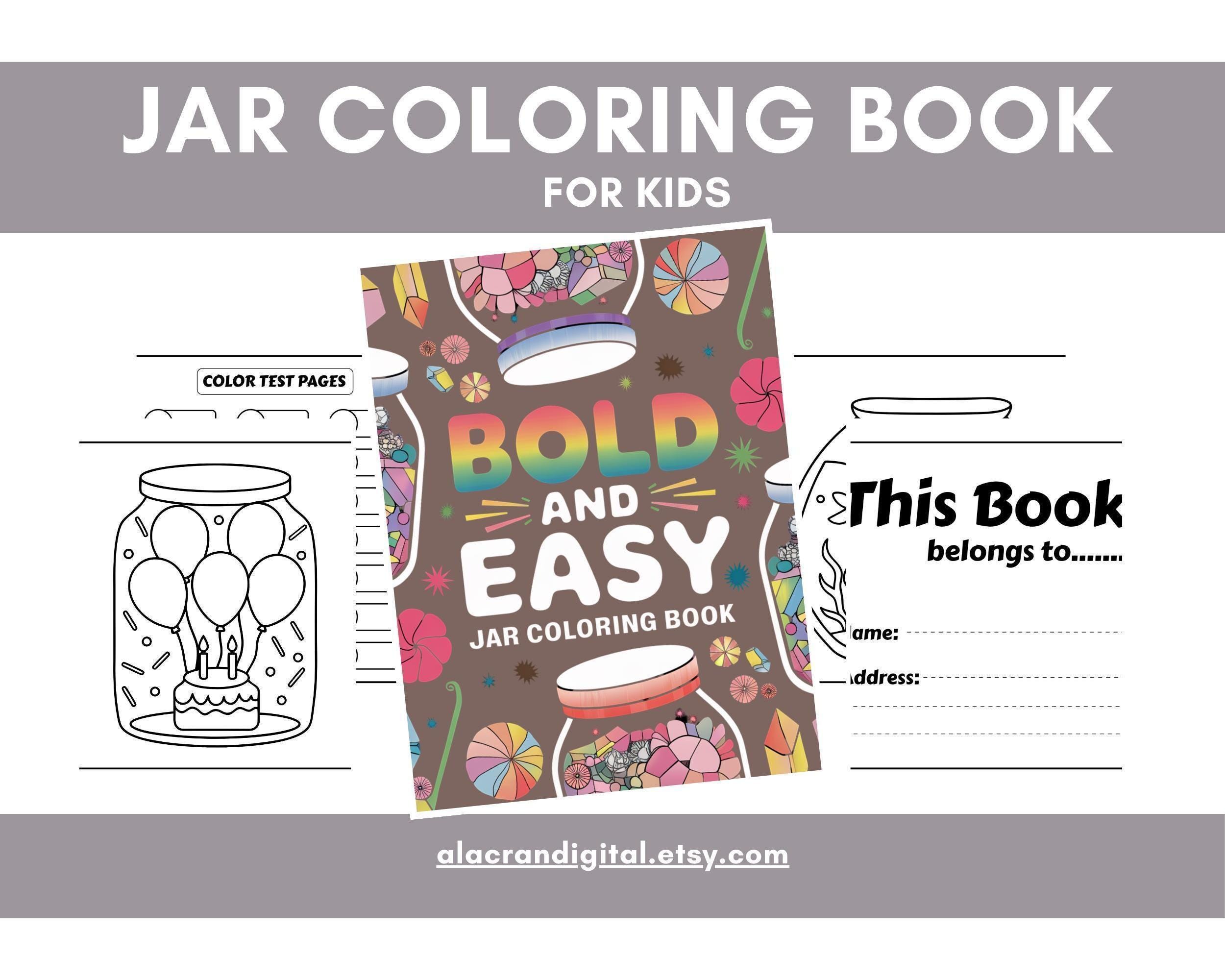 Whimsical Terrarium Jar Coloring Book, Printable Jar Scene Pages ...