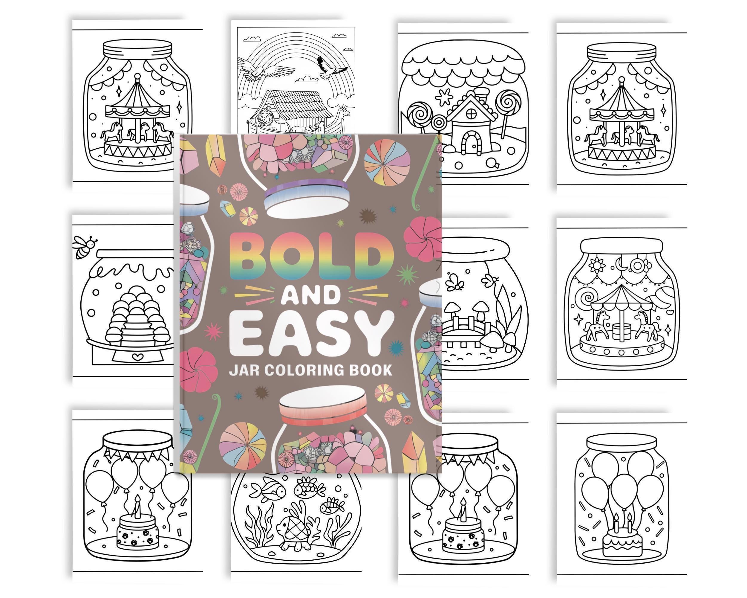 Whimsical Terrarium Jar Coloring Book, Printable Jar Scene Pages ...