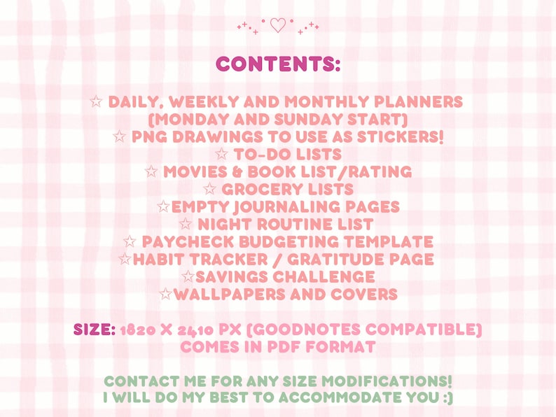Digital Planner for iPad | Kawaii Daily + Weekly Planner PDF | Cute ...