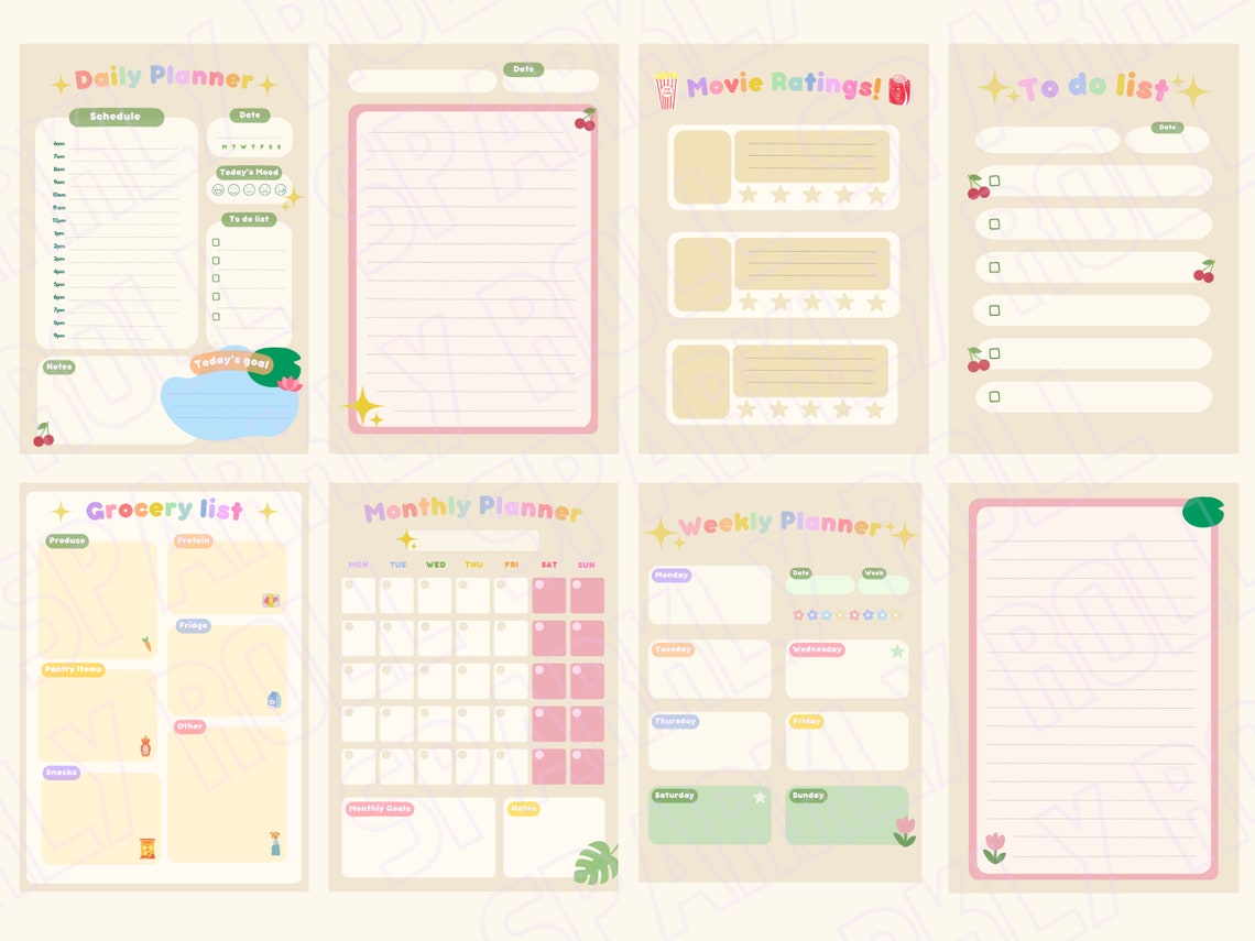 2023 Cute Pastel Digital Planner Bundle | Daily Planner, Weekly Planner ...