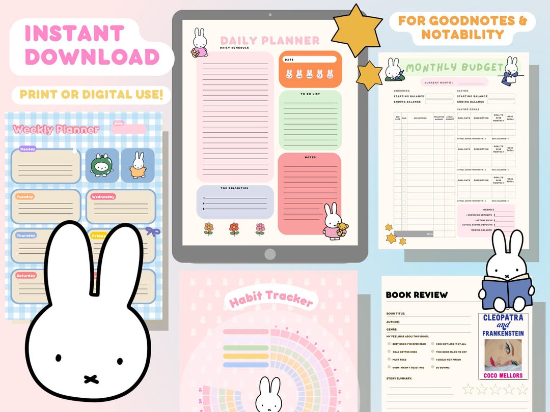 Digital Planner for iPad | Kawaii Daily + Weekly Planner PDF | Cute ...