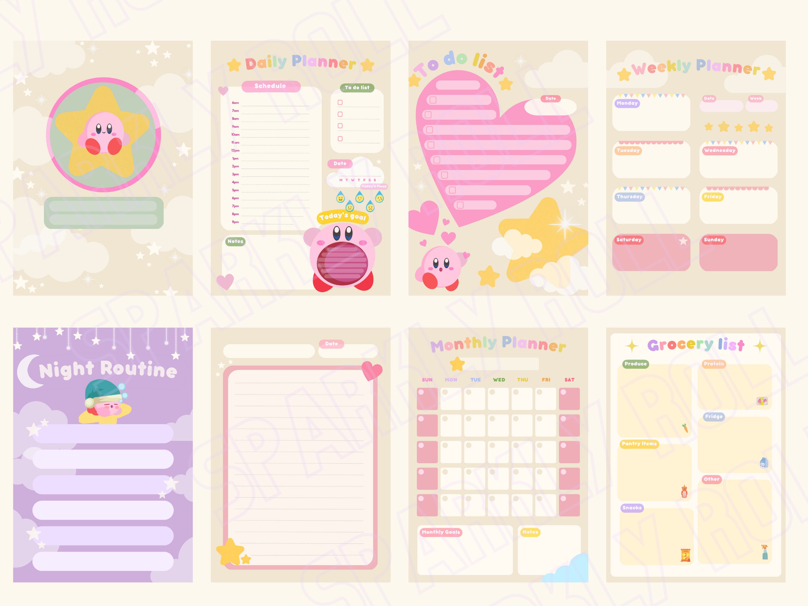 Digital Planner for iPad | Kawaii Daily + Weekly Planner PDF | Cute ...