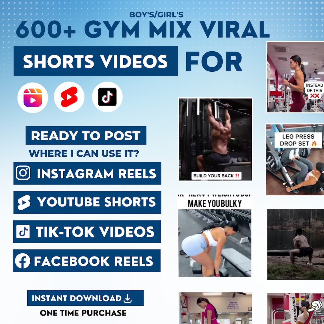 600 Boys and Girls Gym and Fitness Instagram Reels Bundle - Etsy