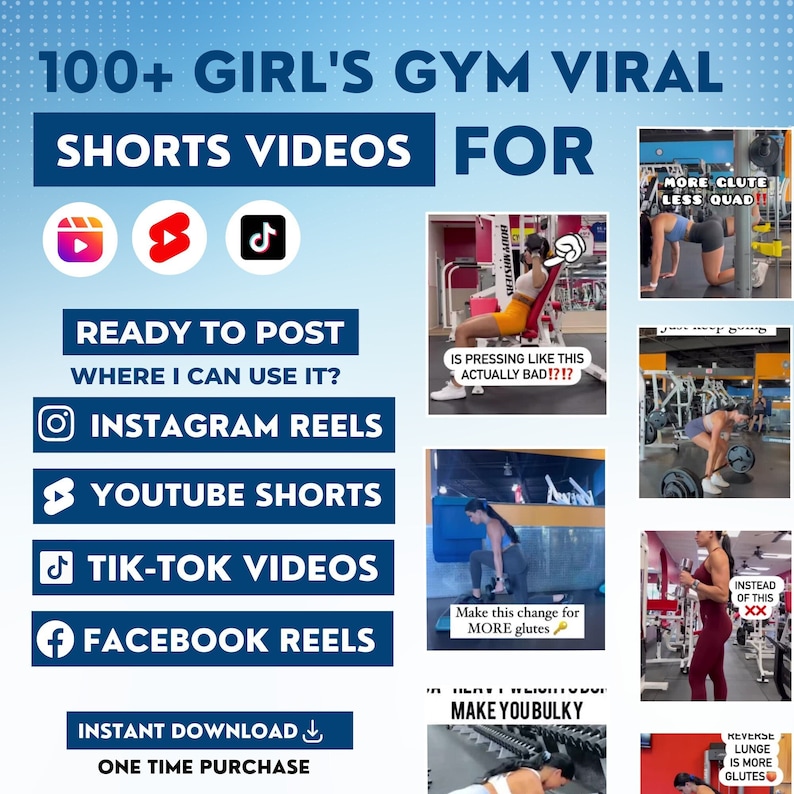 100 Girls Gym and Fitness Instagram Reels Bundle GYM Reel - Etsy