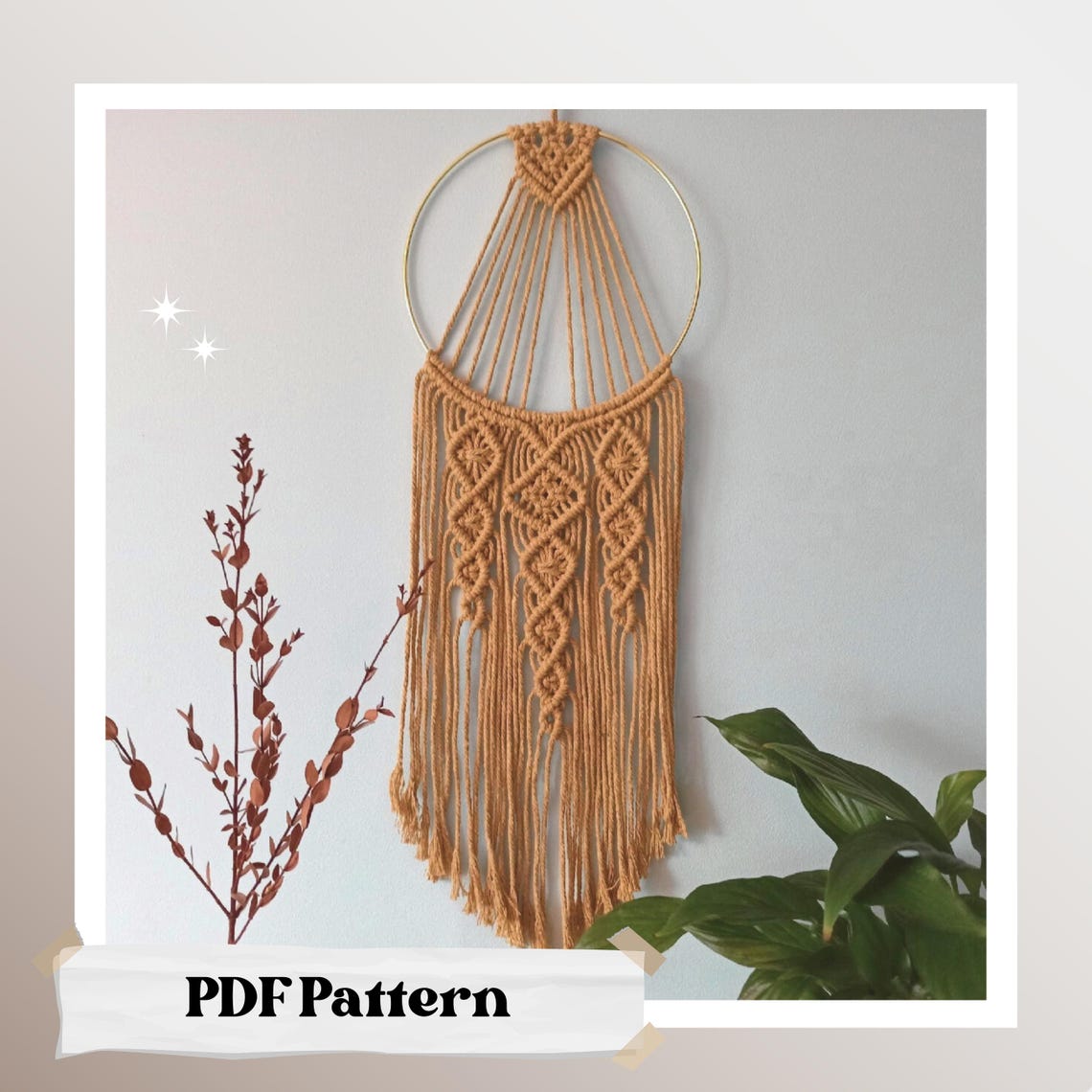 Macrame Dream Catcher PDF Pattern - Macrame Wall Hanging - Macrame ...