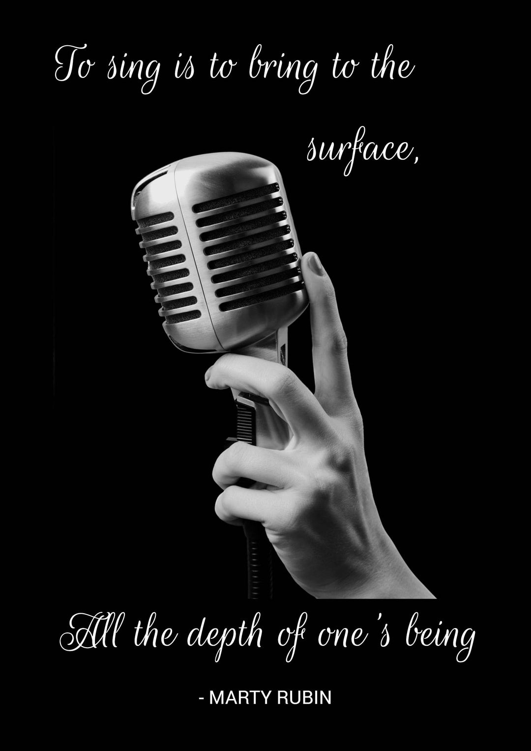 To Sing Black and White Digital Poster Print Download - Etsy
