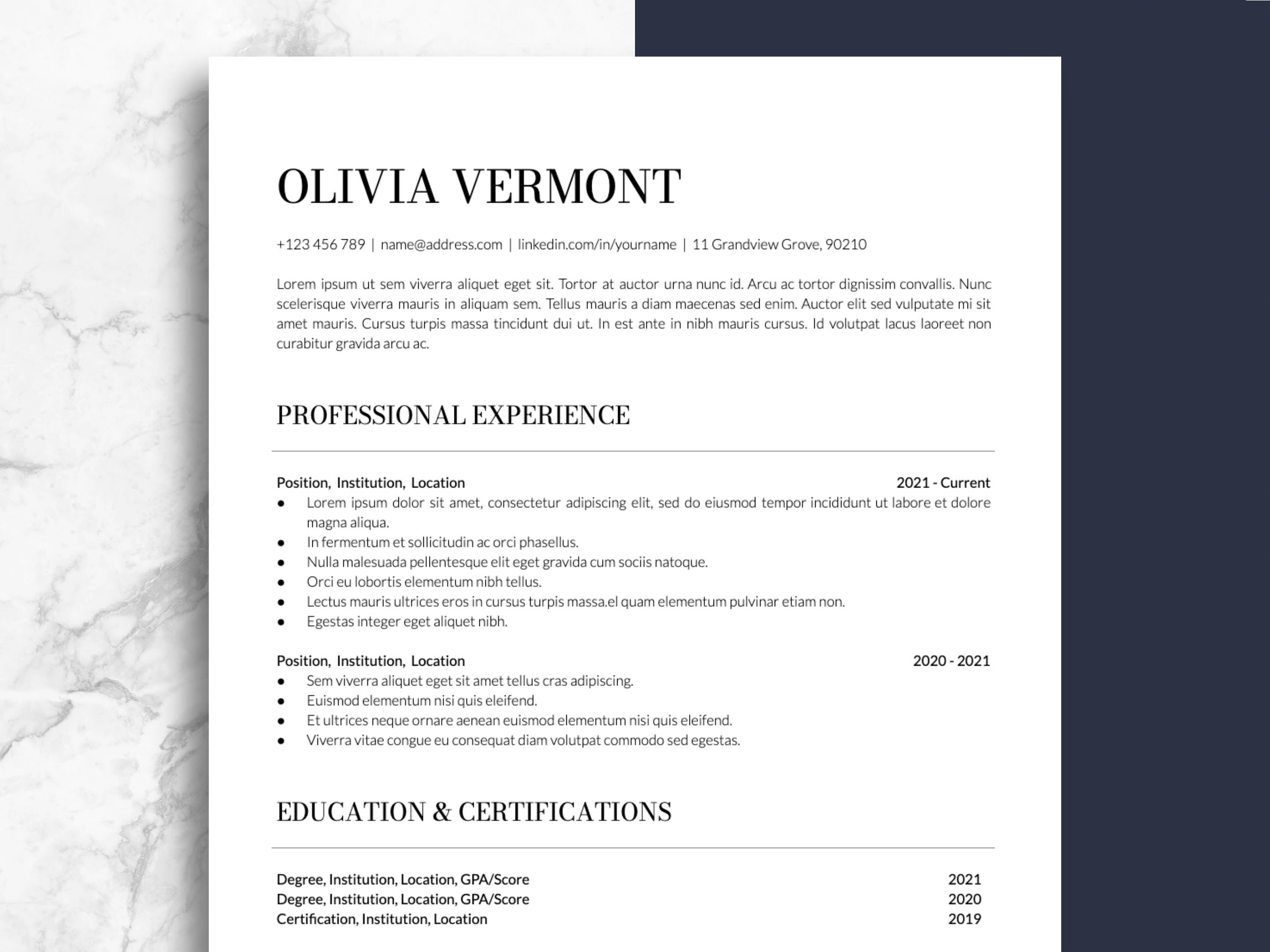 Professional Google Docs ATS Friendly Resume and Cover Letter Template ...