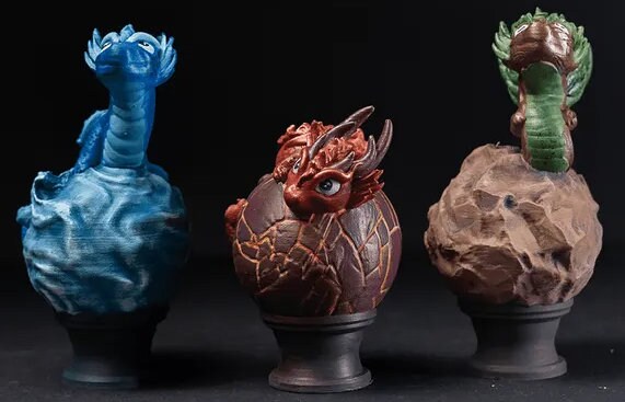 Elemental Fire Dragon 3D Printed Custom Colors - Etsy