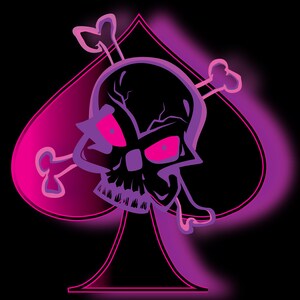 Digital Download File Spade Skull Vector Art for Crafts. Cute and Evil ...