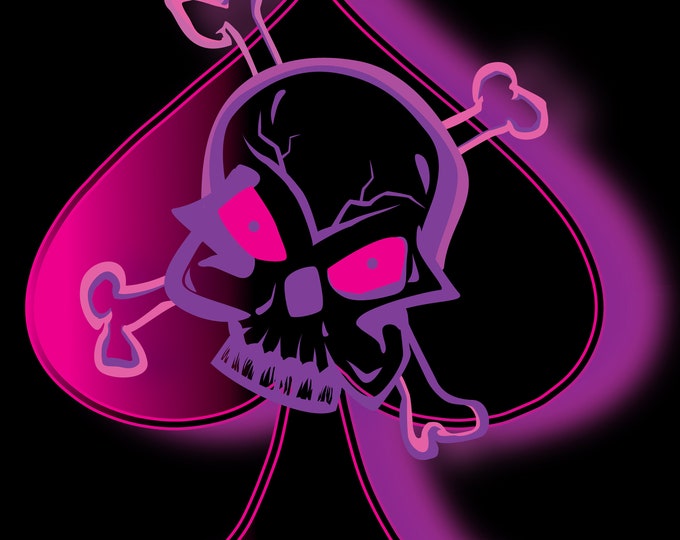 Digital Download File Spade Skull Vector Art for Crafts. Cute and Evil ...