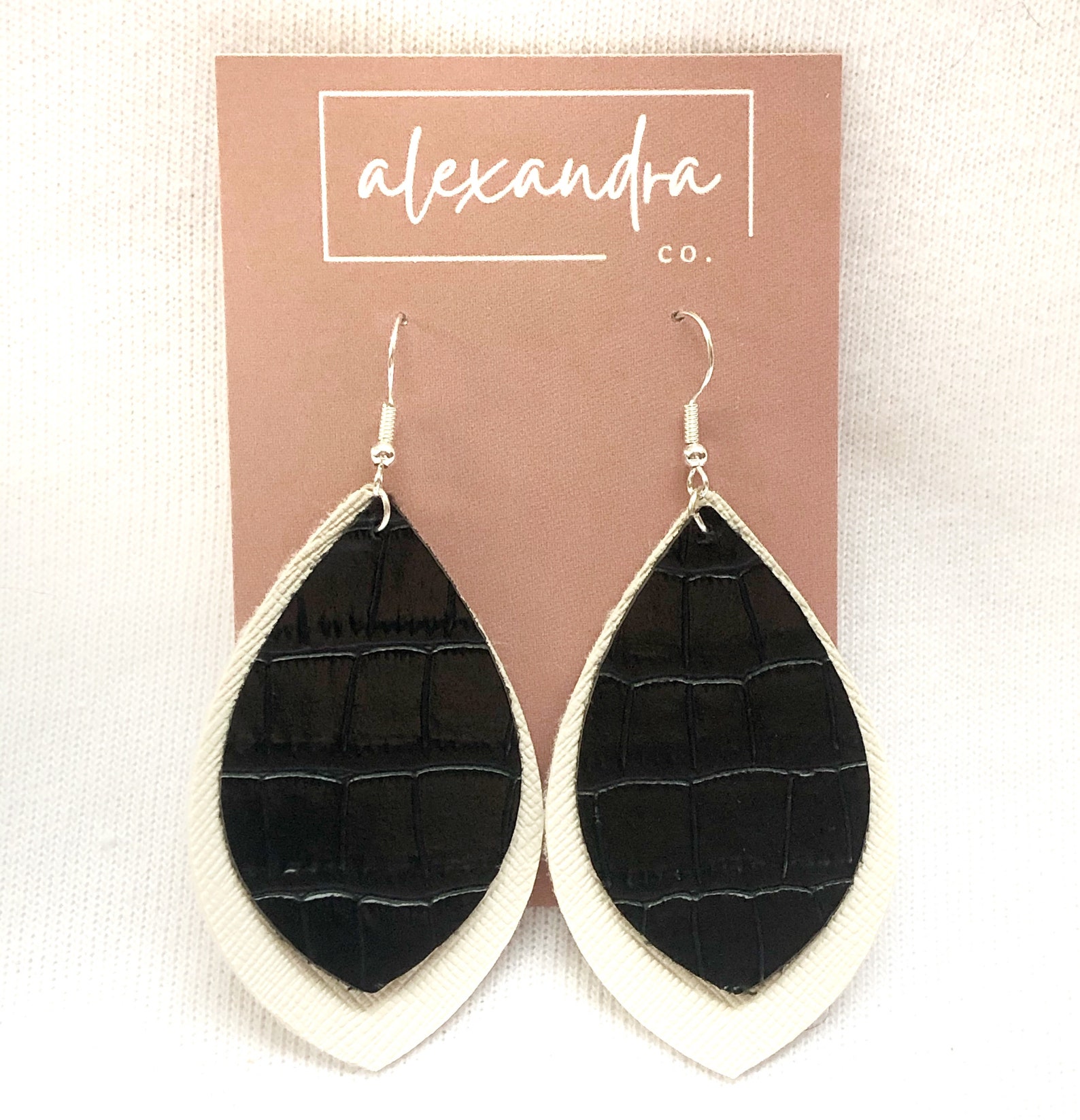 Faux Leather Earrings - Pointed Tear Drop Shape Dangle Earring - Etsy