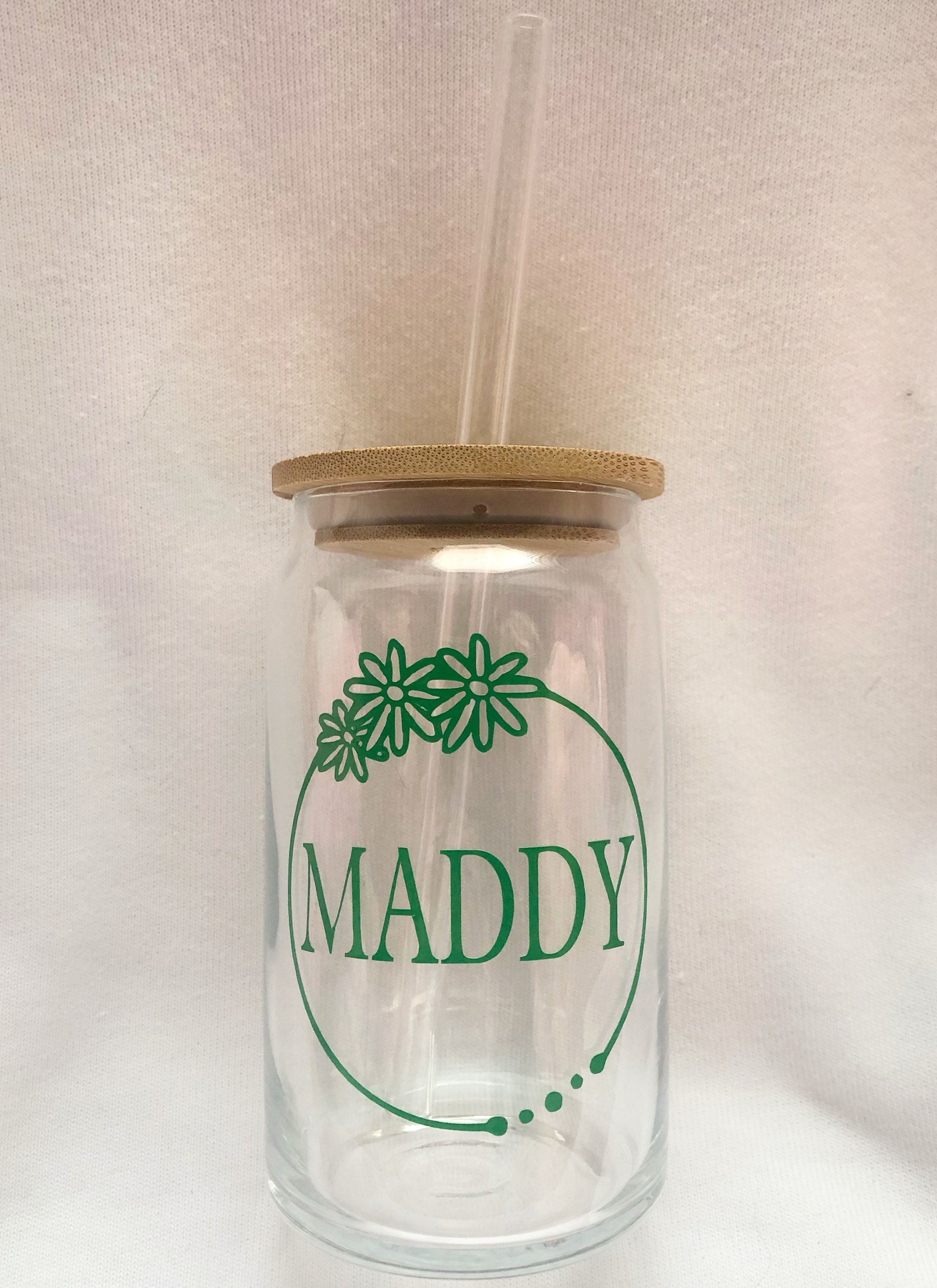 Personalized Spring Flower Beer Can Glass (16oz). Personalized by Name ...