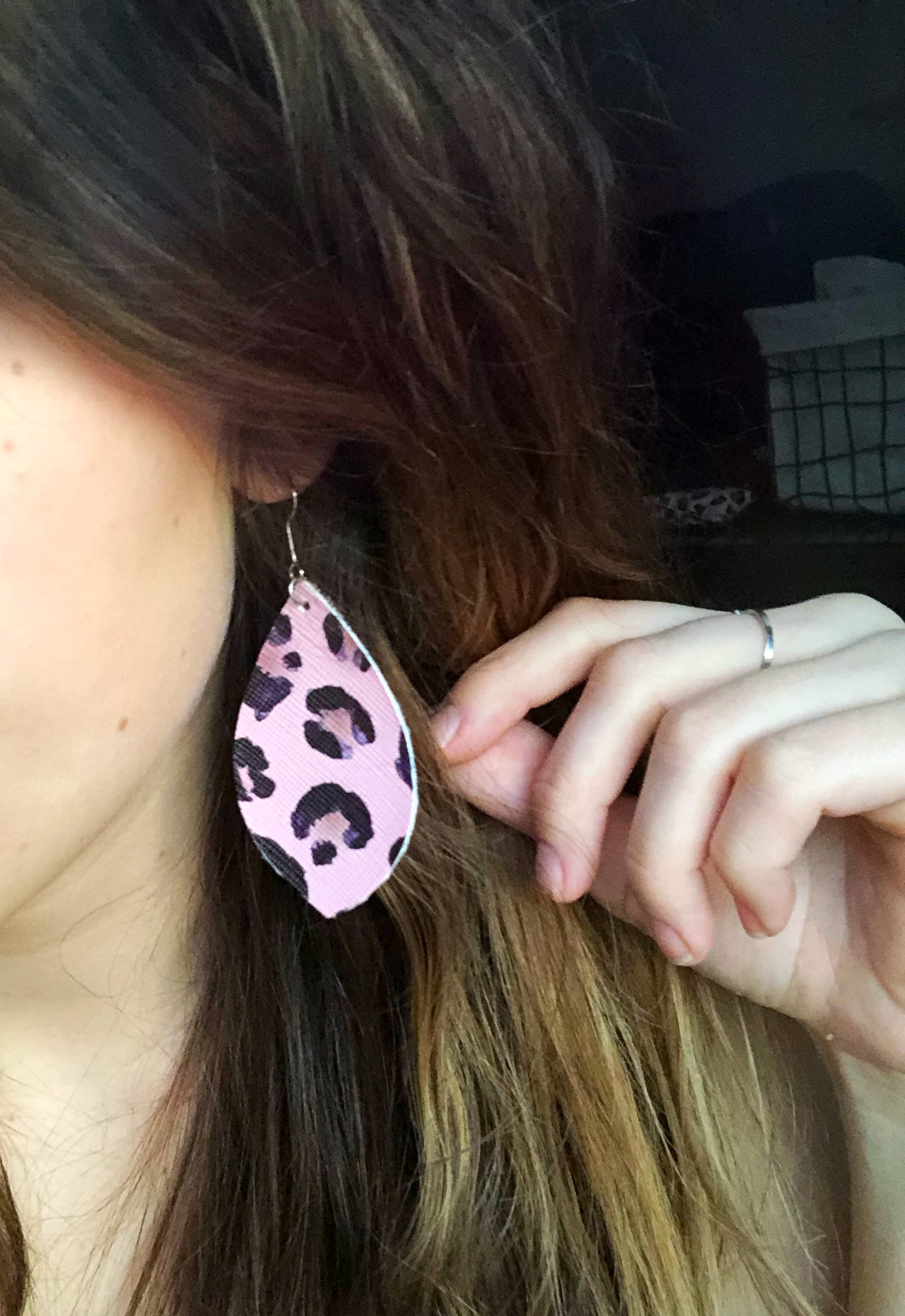 Faux Leather Earrings Pointed Tear Drop Shape Dangle Earring - Etsy