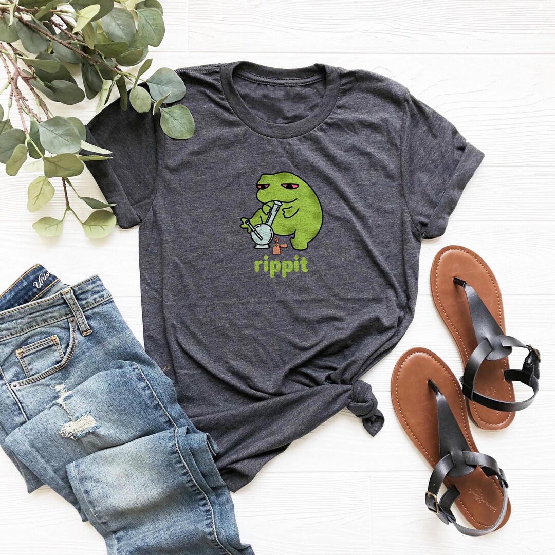 Rippit - Funny Unisex Stoner T-shirt, Frog Sweat Shirt, Frog Shirt ...